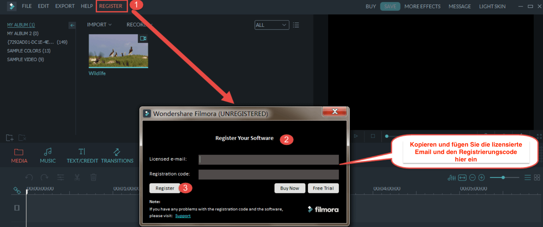 Aktivierung und Konto